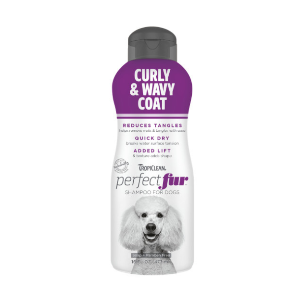 Tropiclean Perfect Fur Curly & Wavy Coat Shampoo for Dogs- 16oz ...